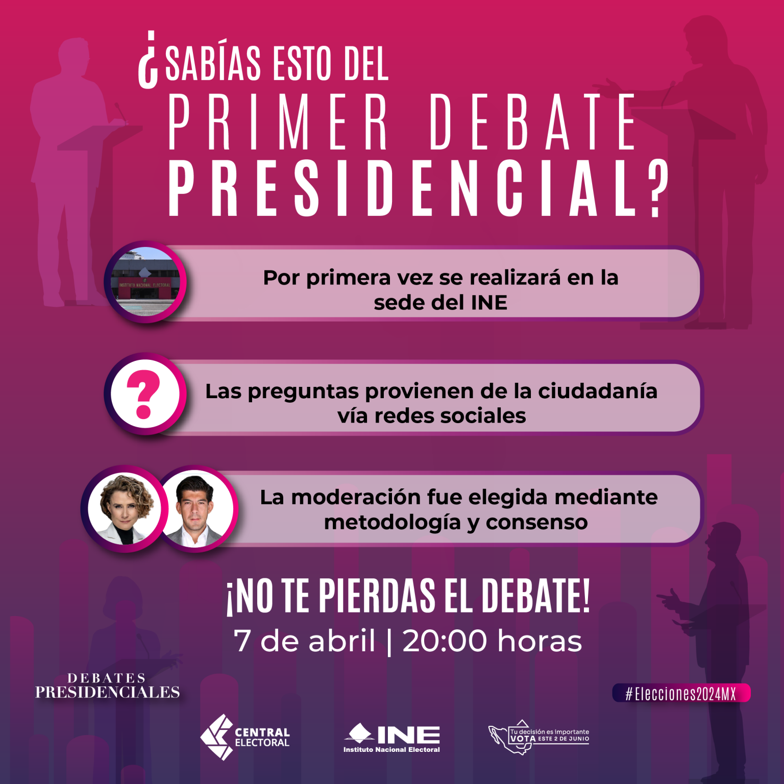 ¿Sabía que el Primer Debate Presidencial es el próximo 7 de abril ...