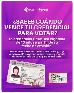 ¿Sabes cuando vence tu credencial para votar? - Central Electoral